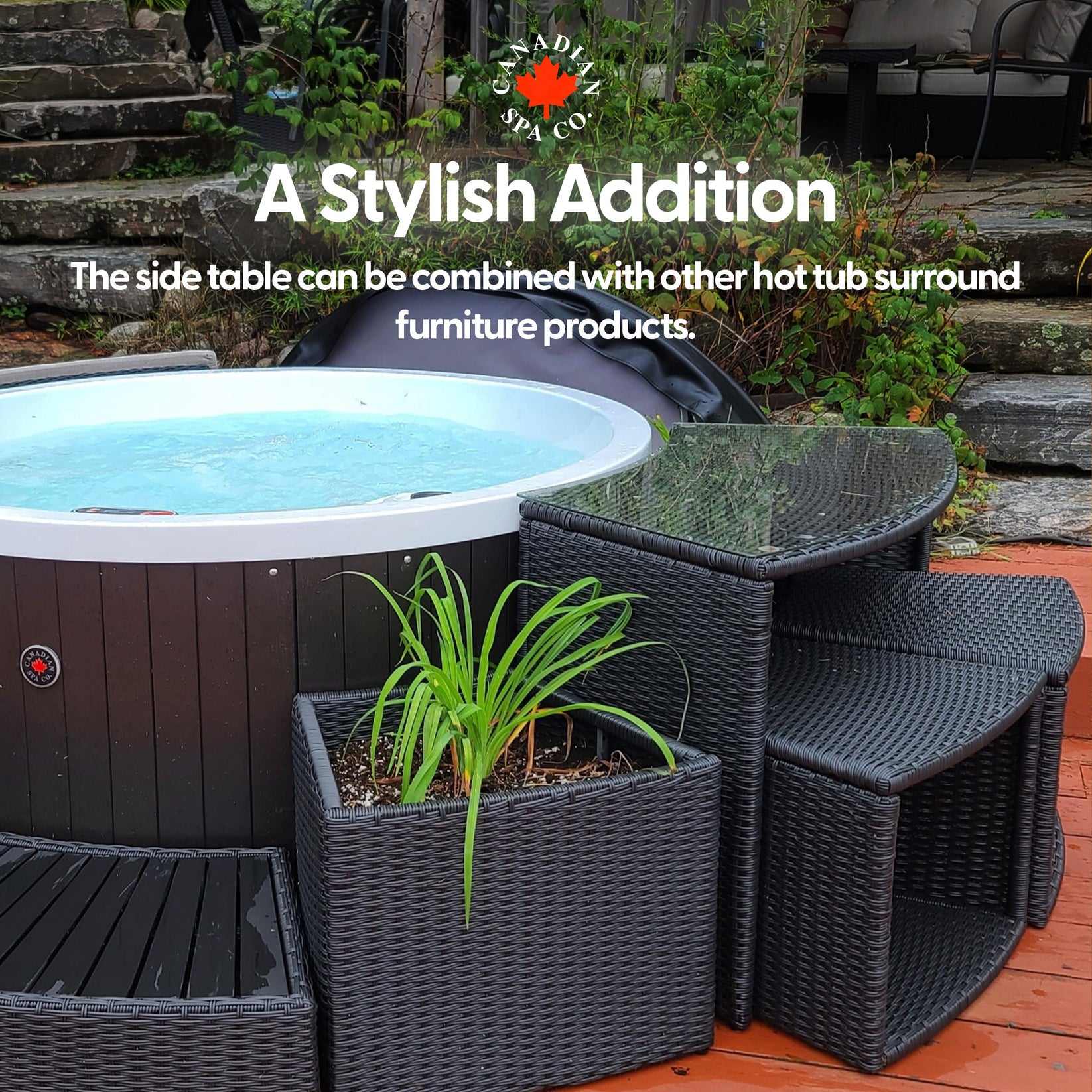 Glass Top Bar - Round Surround Furniture – Canadian Spa UK