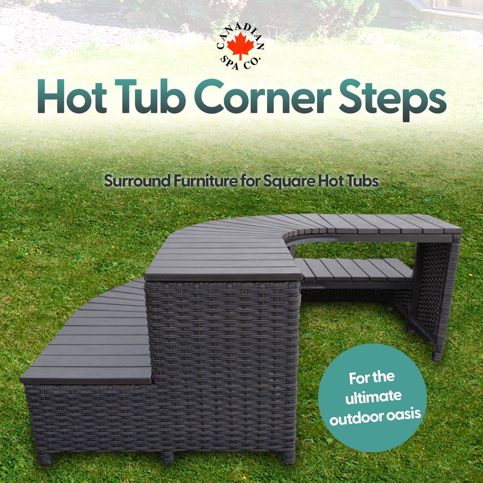 Corner Step - Square Surround Furniture | Canadian Spa Company UK