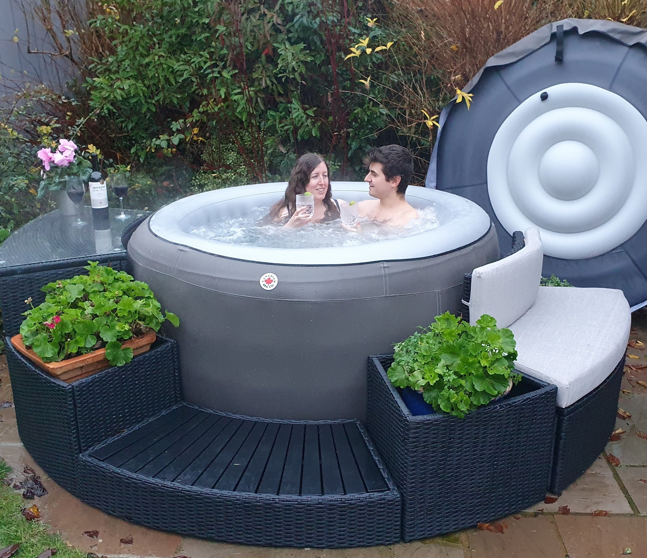 Glass Top Bar - Round Surround Furniture – Canadian Spa UK